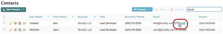 Add Gmail to Salesforce functionality in your email fields — Skuid v16.0.6 Documentation