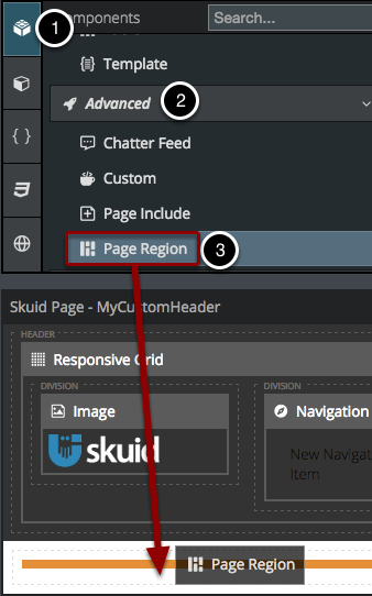 Compose a Branded Header and Navigation — Skuid v16.1.6 Documentation